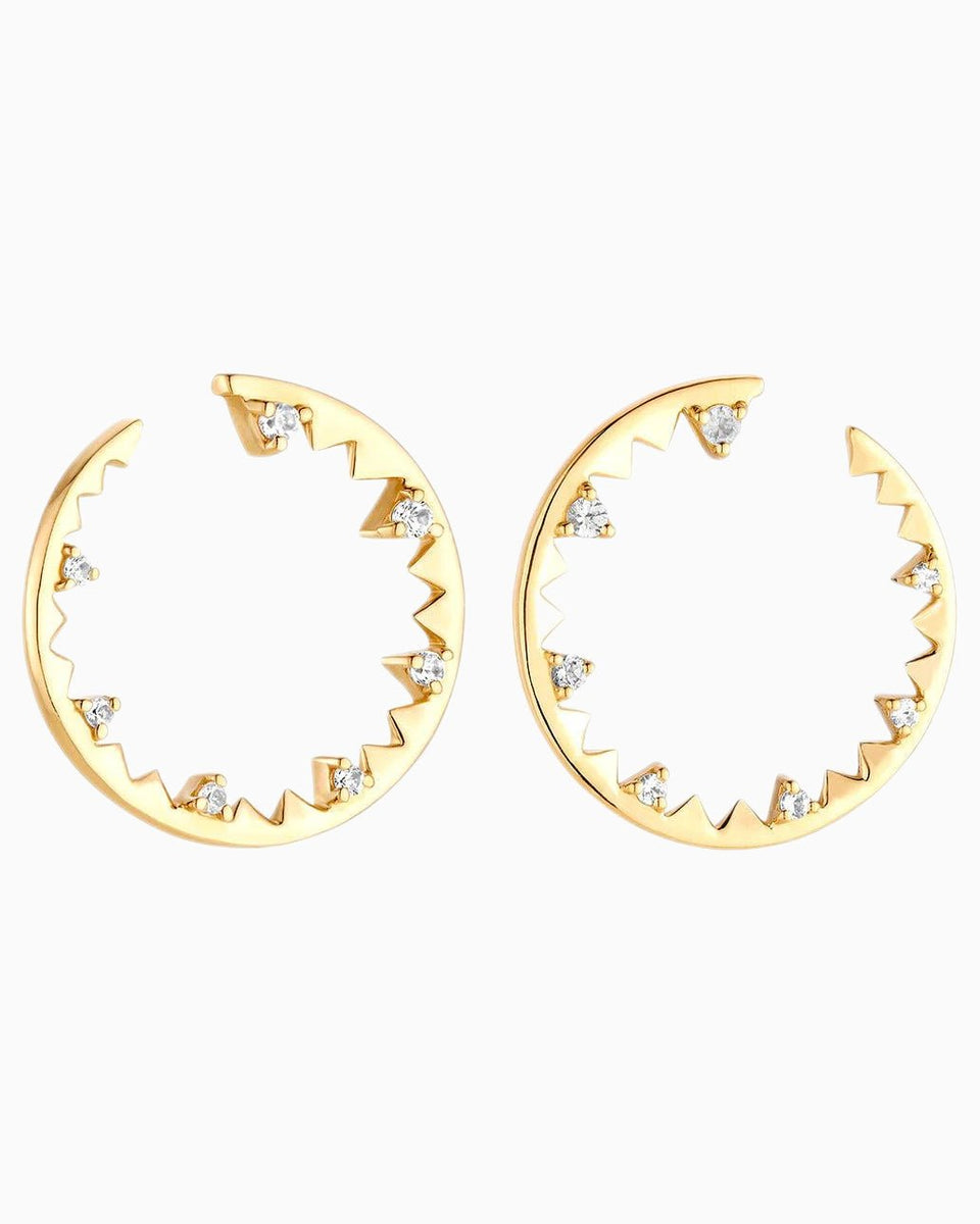 Kalila Front Facing Hoops Earrings with White Sapphire │ Layana London